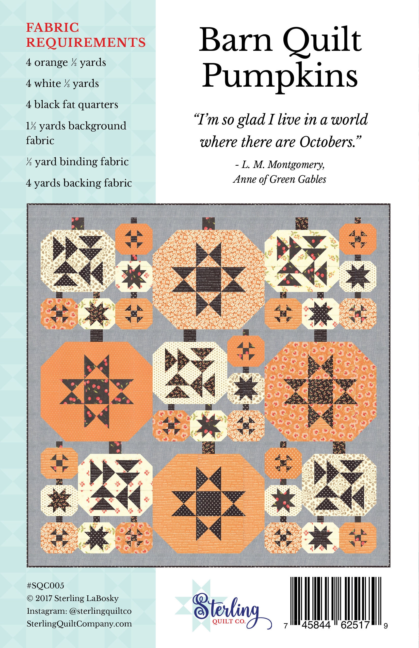 Barn Quilt Pumpkins Quilt Pattern PDF Instant Download - Etsy