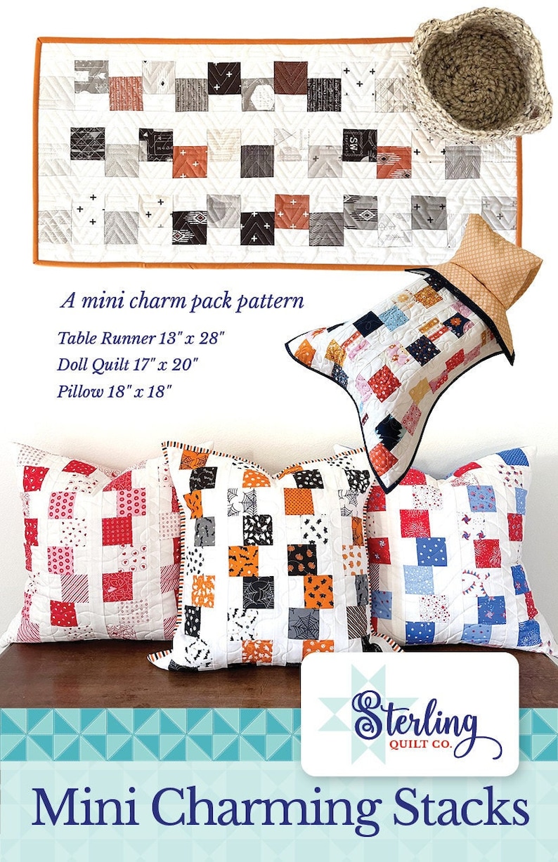 Mini Charming Stacks Quilt Pattern: Doll Quilt, Pillow, Table Runner ...