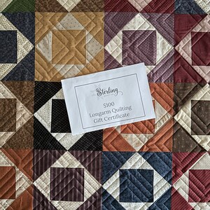 Longarm Quilting Gift Certificate, Quilting Gift Card, Gift for Quilter ...