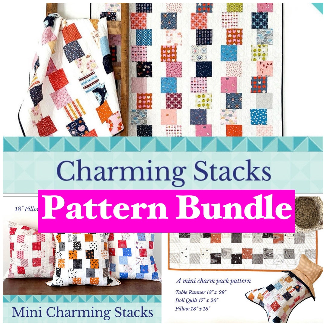Charming Stacks Quilt Pattern Bundle Charm Pack Mini Charm Pack PDF ...