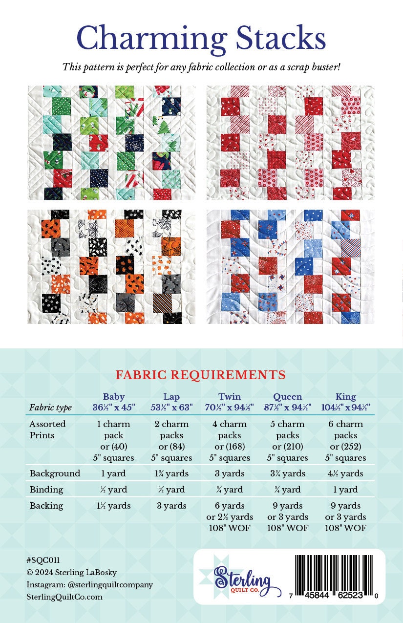 Charming Stacks Quilt Pattern: Beginner Friendly Charm Pack (PDF ...