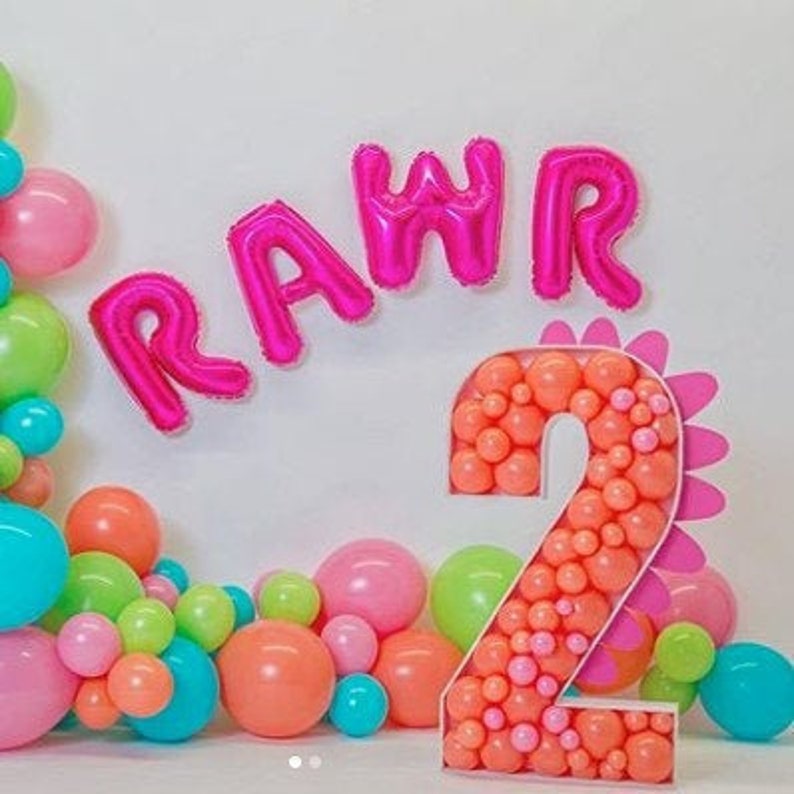 Number 2 BALLOON MOSAIC Digital Design Template Etsy