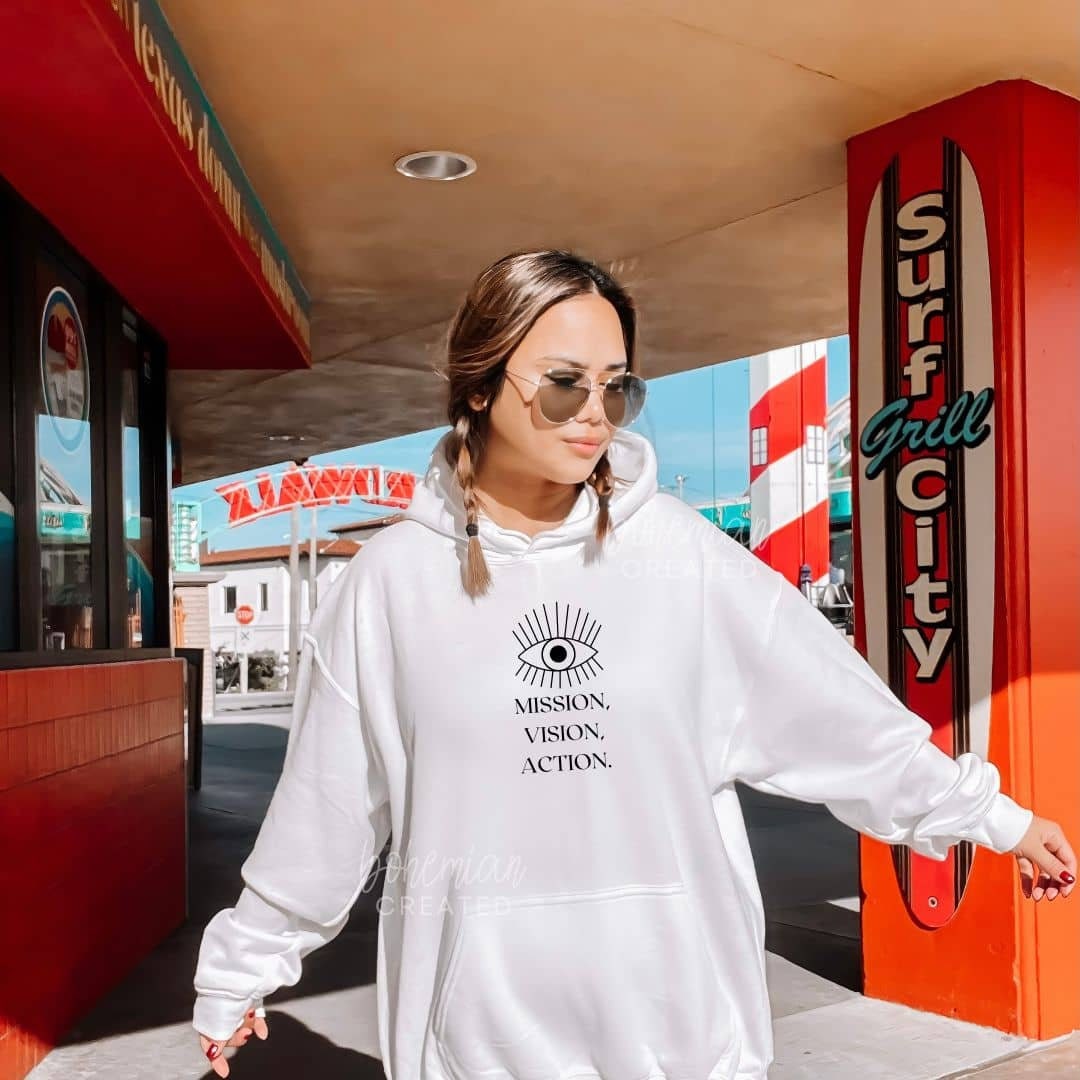 Mission, Vision, Action Hoodie Aesthetic Sweatshirt Sweater Mystic ...