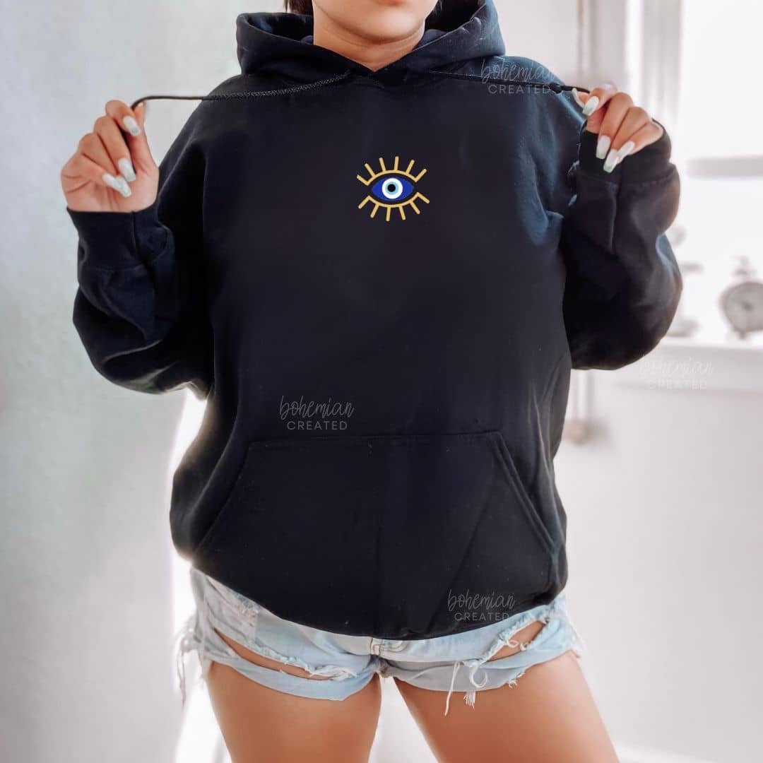 Evil Eye Aesthetic Hoddie Sweatshirt Sweater Third Eye Protection Back ...