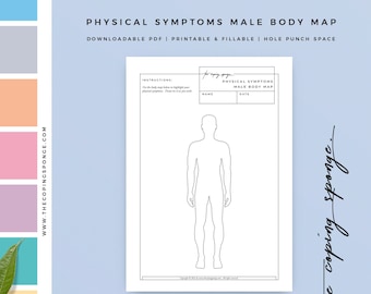 Educational Use Physical Symptoms Male Body Map | Etsy