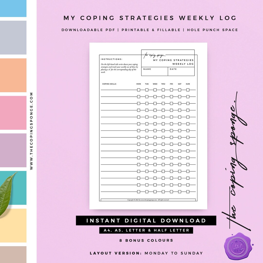 Public Health Use Coping Strategies Weekly Log Coping Mechanisms Weekly ...