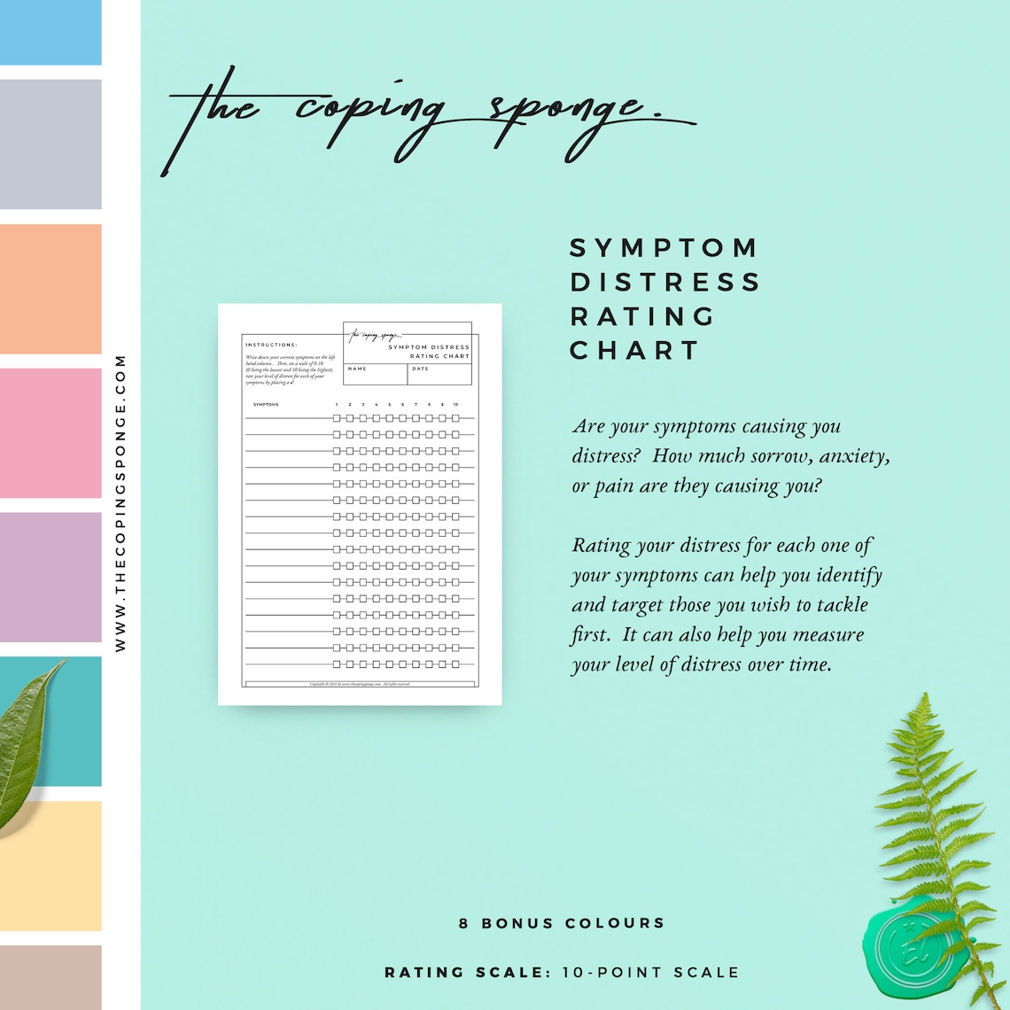 Educational Use - Symptom Distress Rating Chart - Etsy