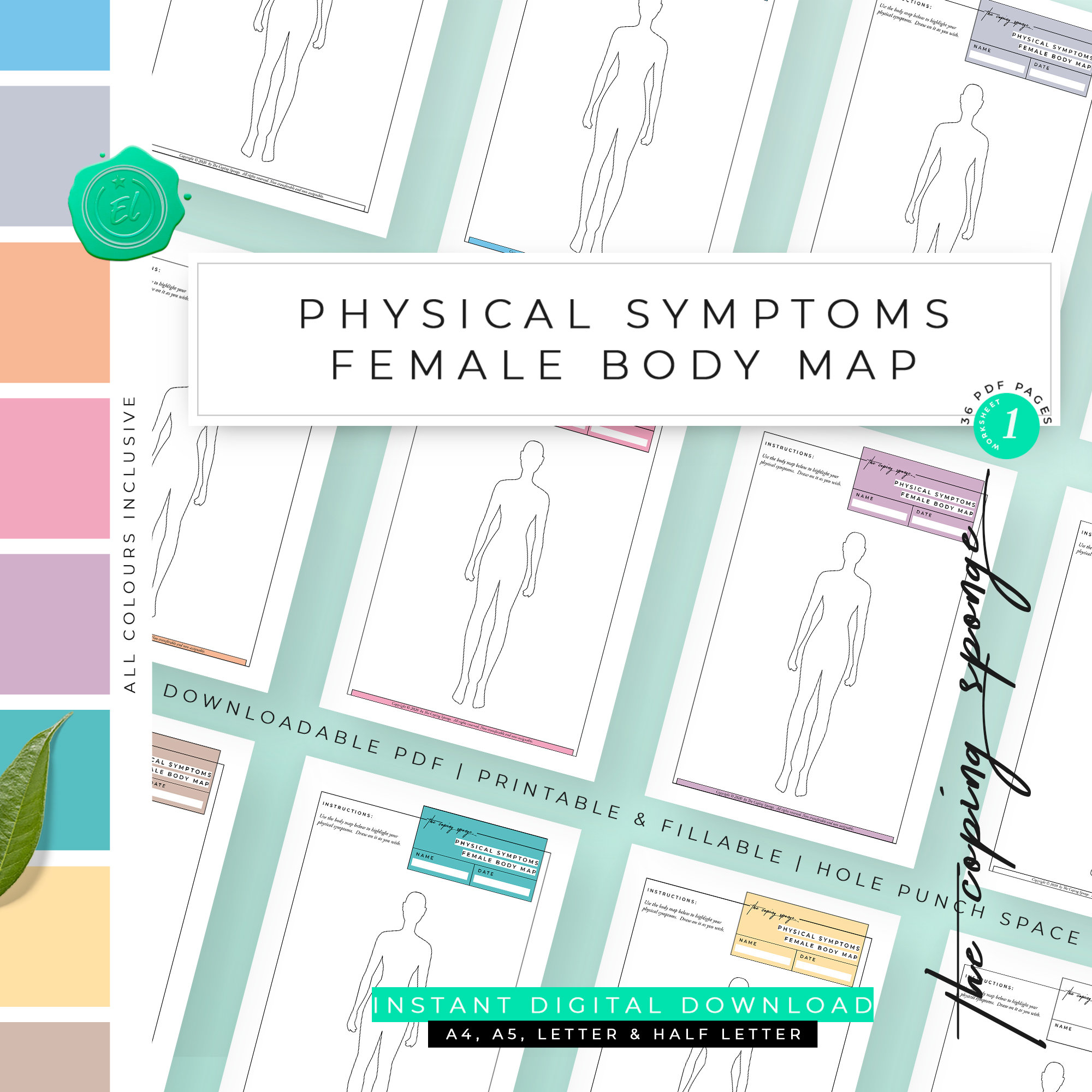 Educational Use Physical Symptoms Female Body Map | Etsy