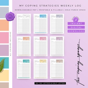 Public Health Use Coping Strategies Weekly Log Coping | Etsy