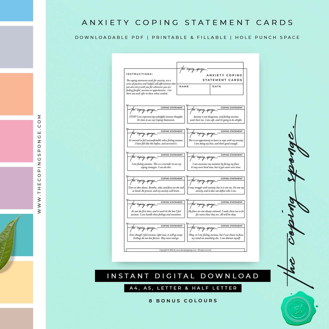 Self Care Positive Affirmations Mental Health Student Worksheet Coping ...
