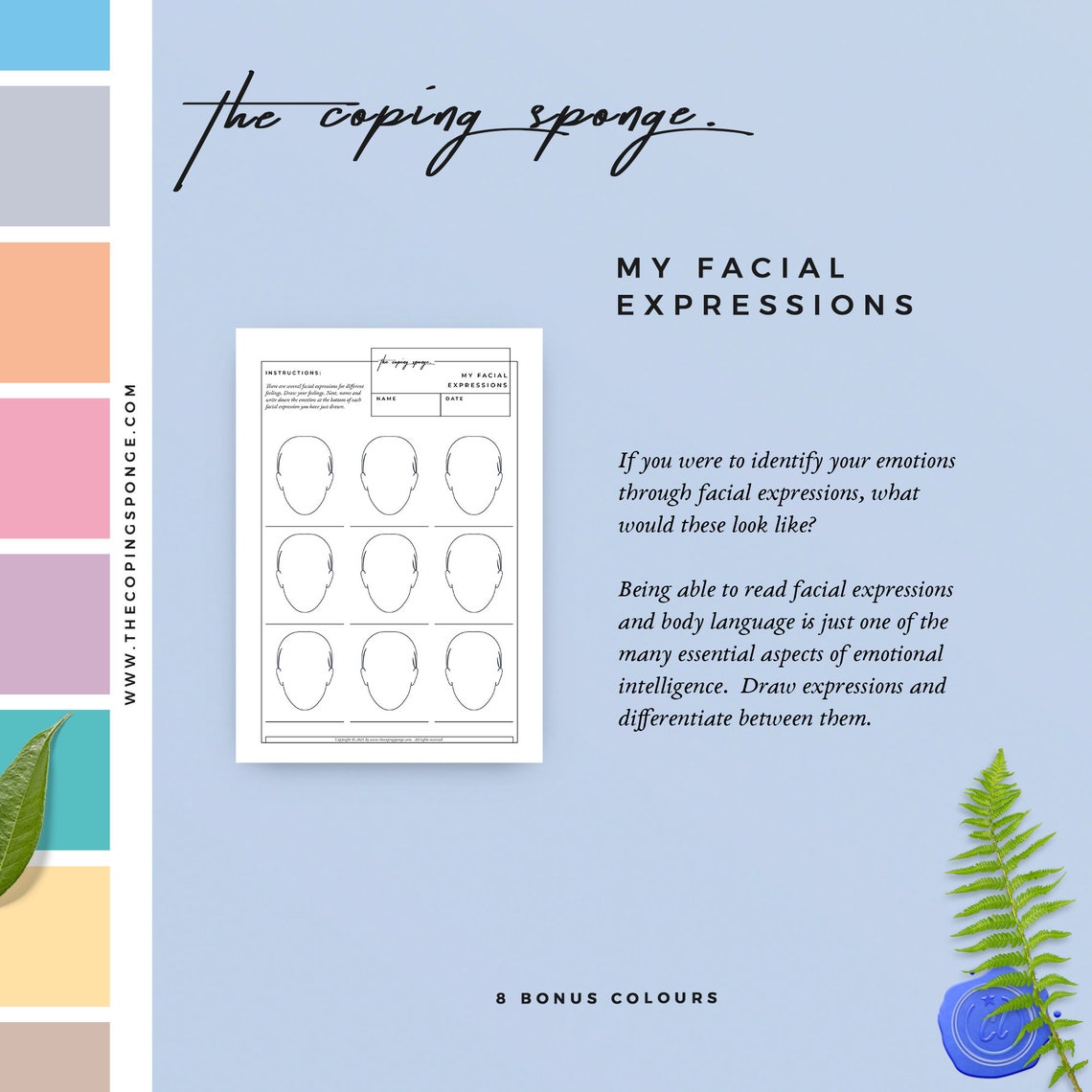 Feelings Faces Art Therapy Drawing Coloring Therapy Tools Counseling ...