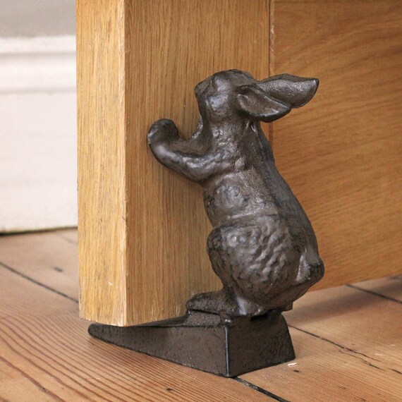 Cast Iron Rabbit Door Stop | Etsy
