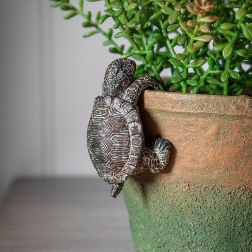 Turtle Pot Hanger Garden Decoration for Fairy Gardens - Etsy