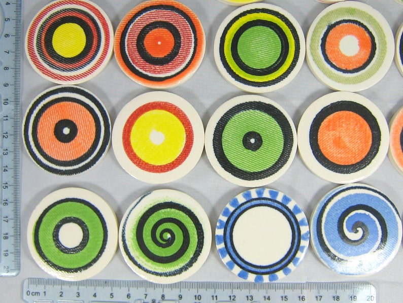 2.8'' 5 Pieces Hand Glazed Lollipop Ceramic Multicolored Mosaic Tile ...