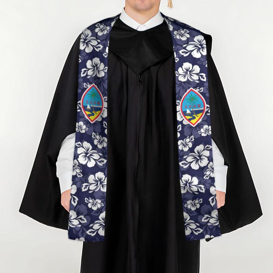 Guam Classic Hibiscus Blue Graduation Stole Sash - Etsy