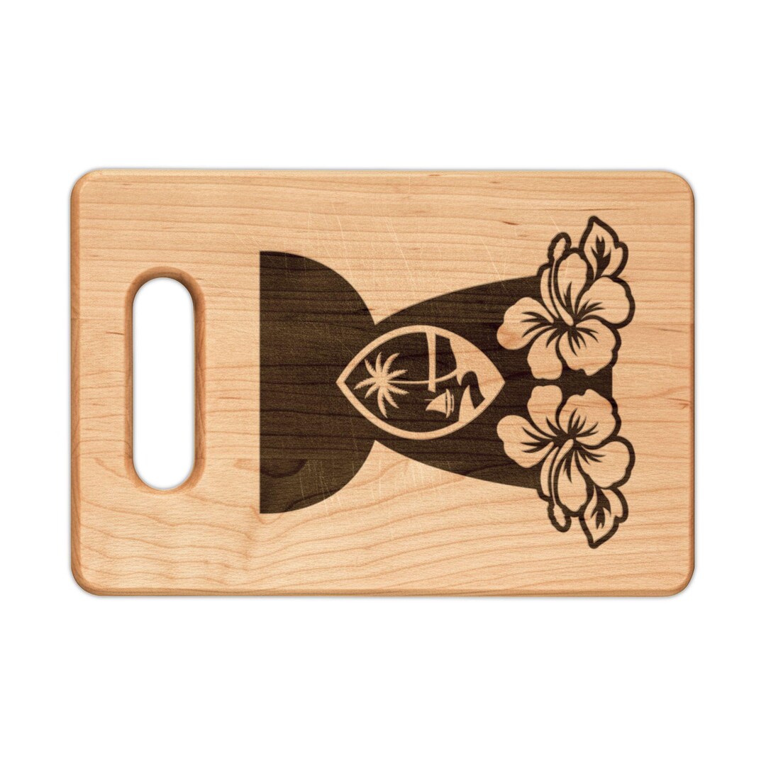 Guam Latte Stone Flowers Engraved Wooden Cutting Board - Etsy