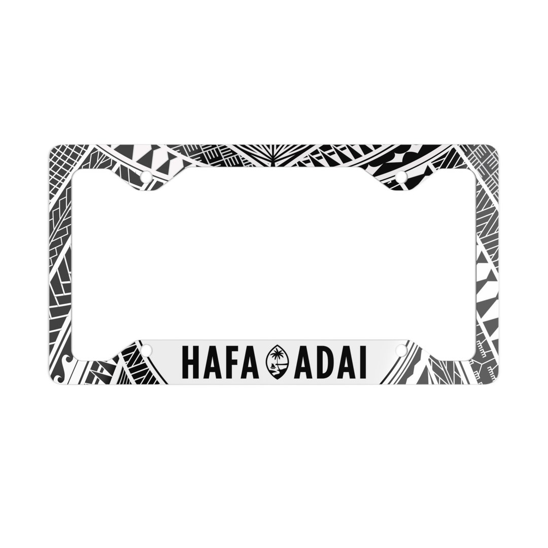 Guam Hafa Adai Tribal White Metal License Plate Frame - Etsy