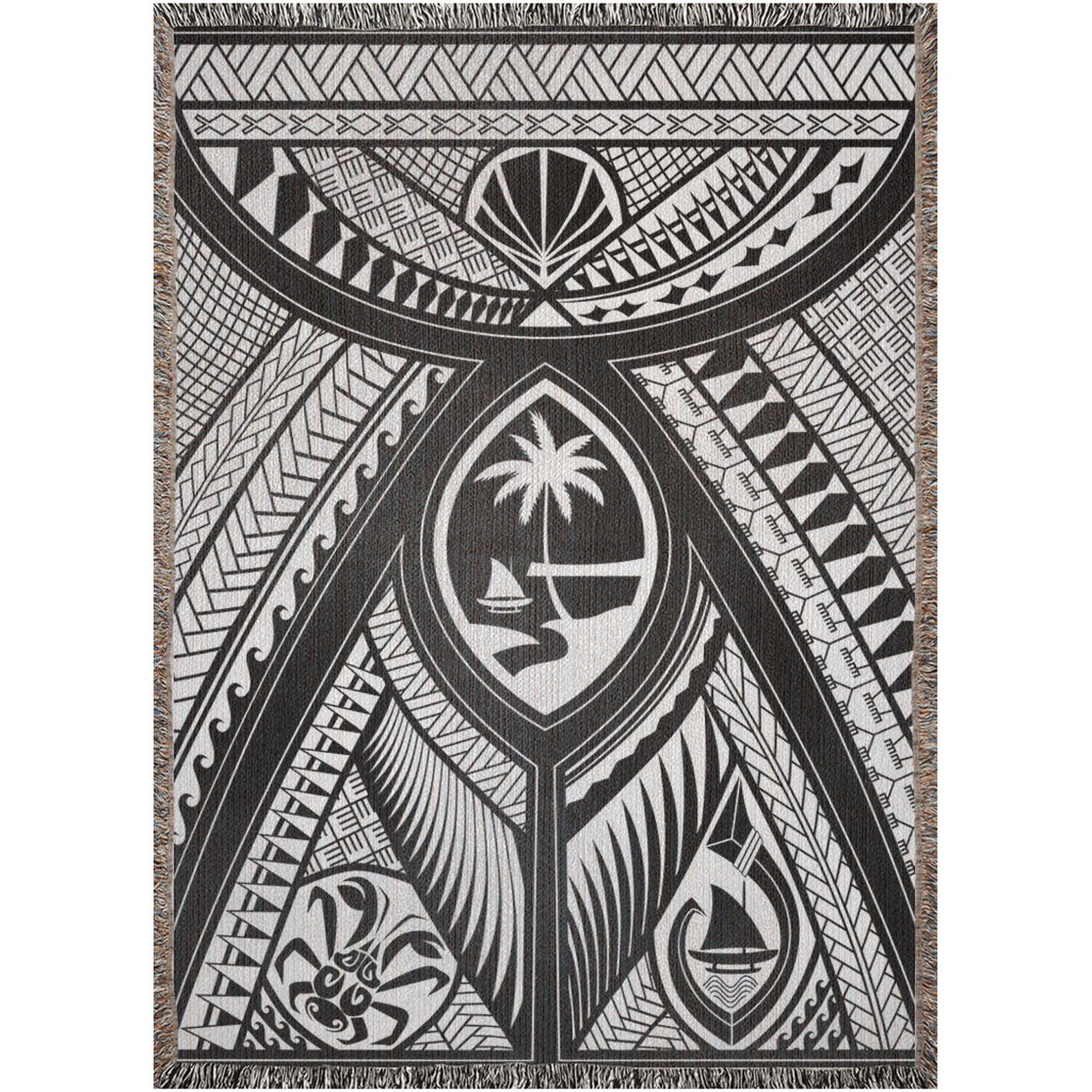Guahan Modern Tribal Guam Island Woven Blanket - Etsy
