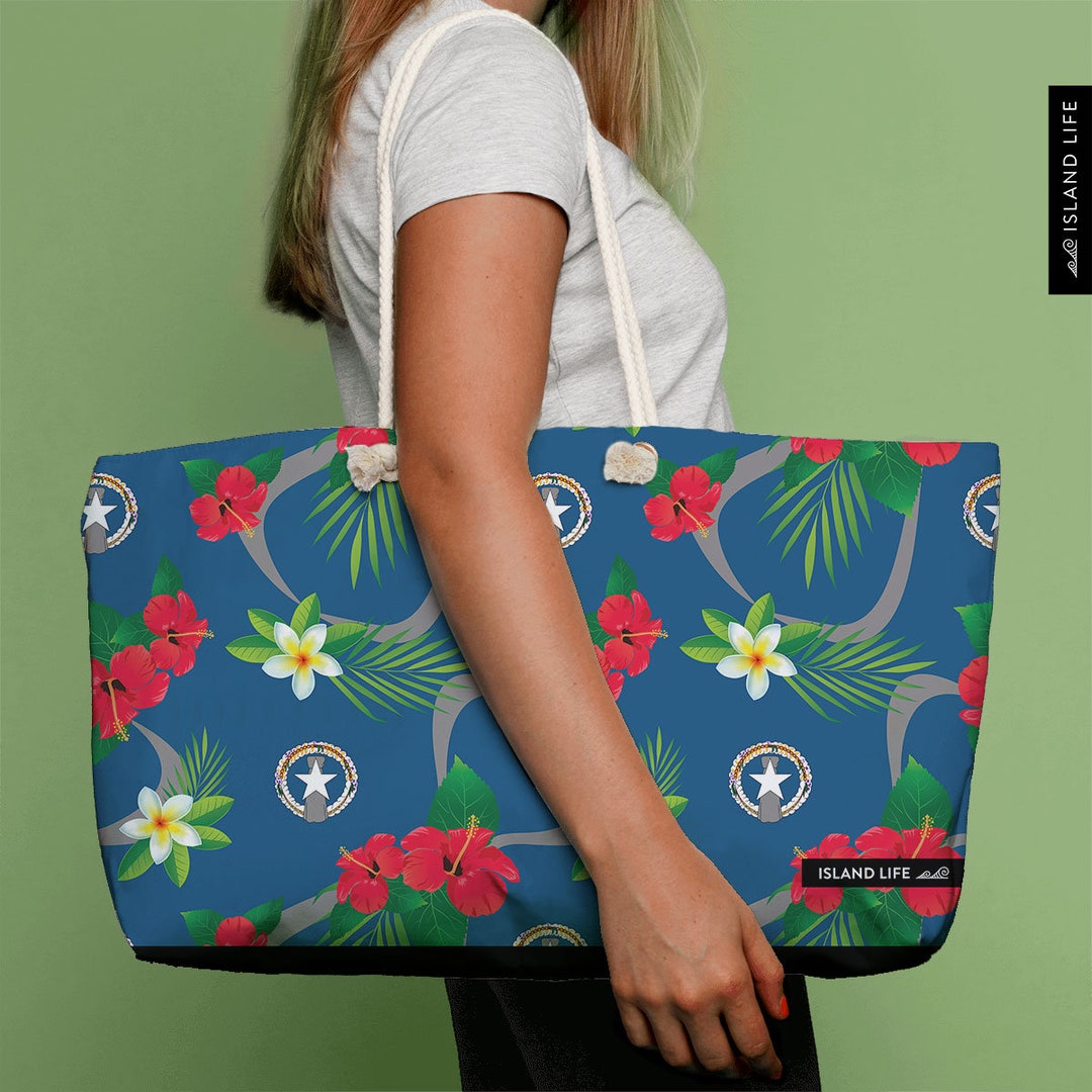 Cnmi Flag Flowers Weekender Tote Bag - Etsy