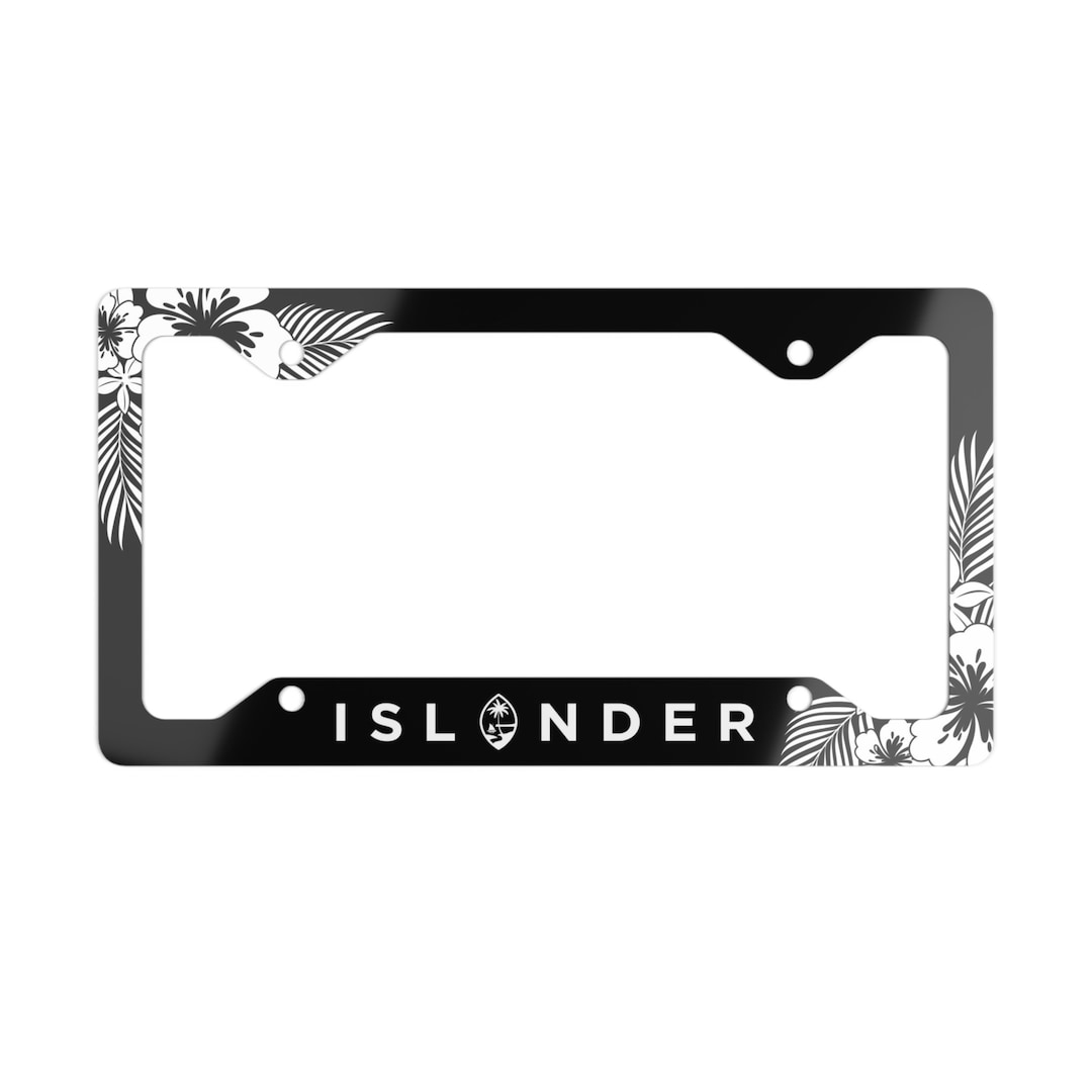 Islander Guam Tropical Hibiscus Black Metal License Plate Frame - Etsy