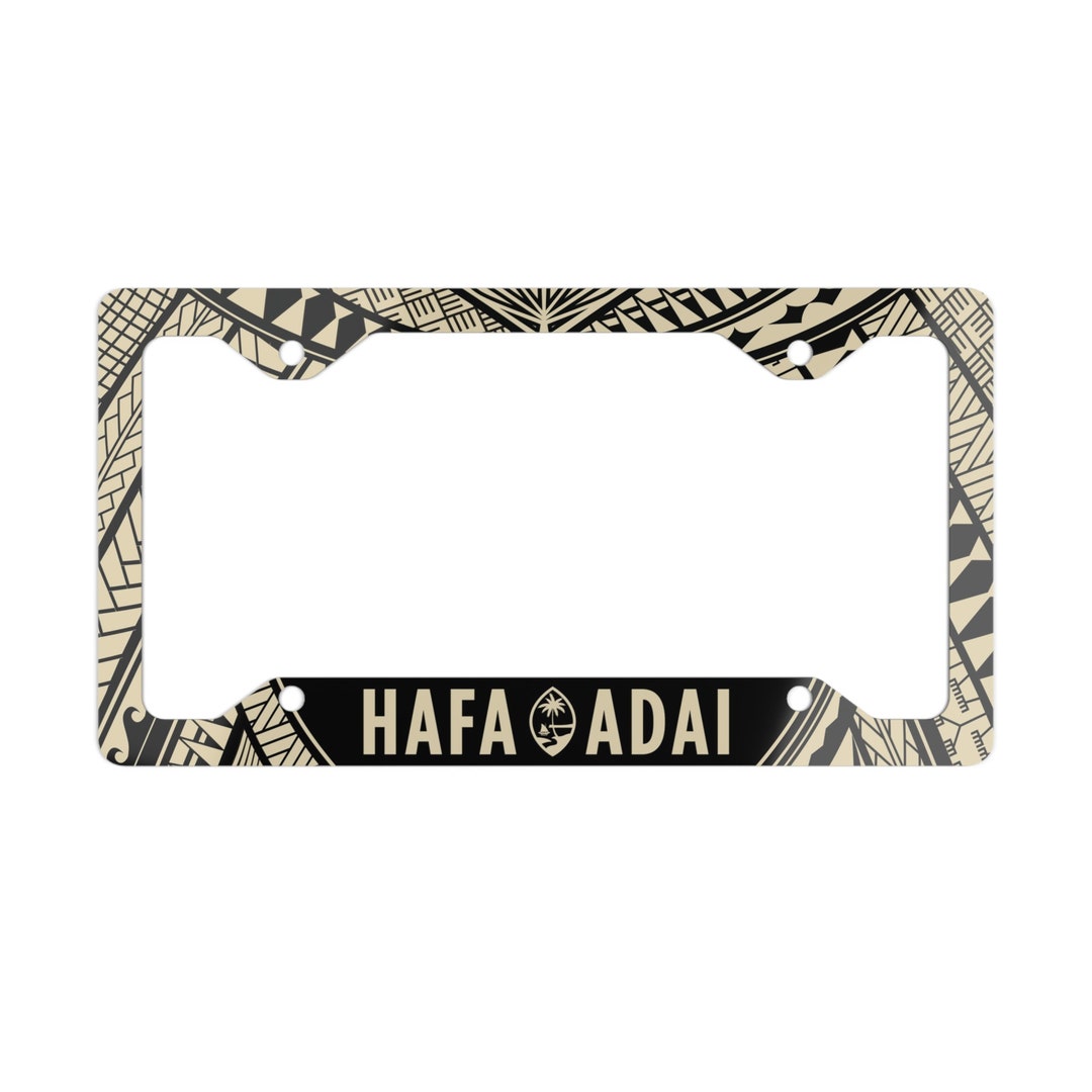 Guam Hafa Adai Tribal Tan Metal License Plate Frame - Etsy