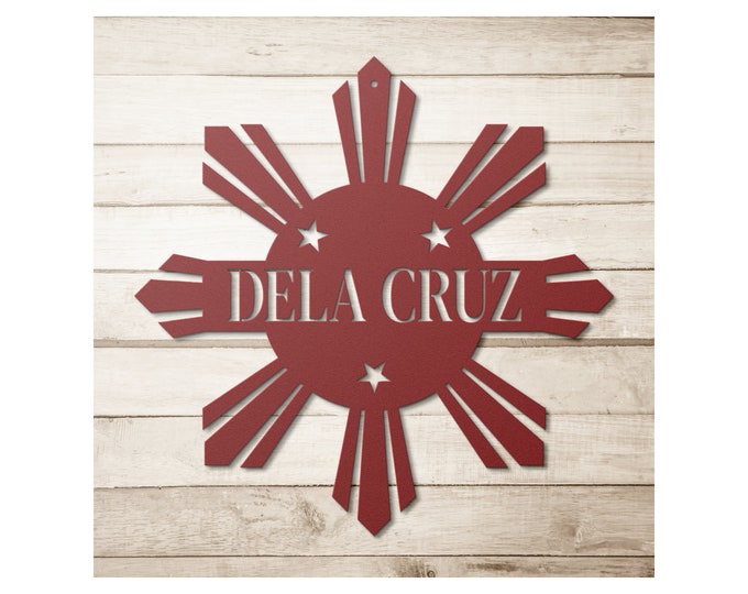 Personalized Philippines Filipino Metal Wall Decor Sign - Etsy