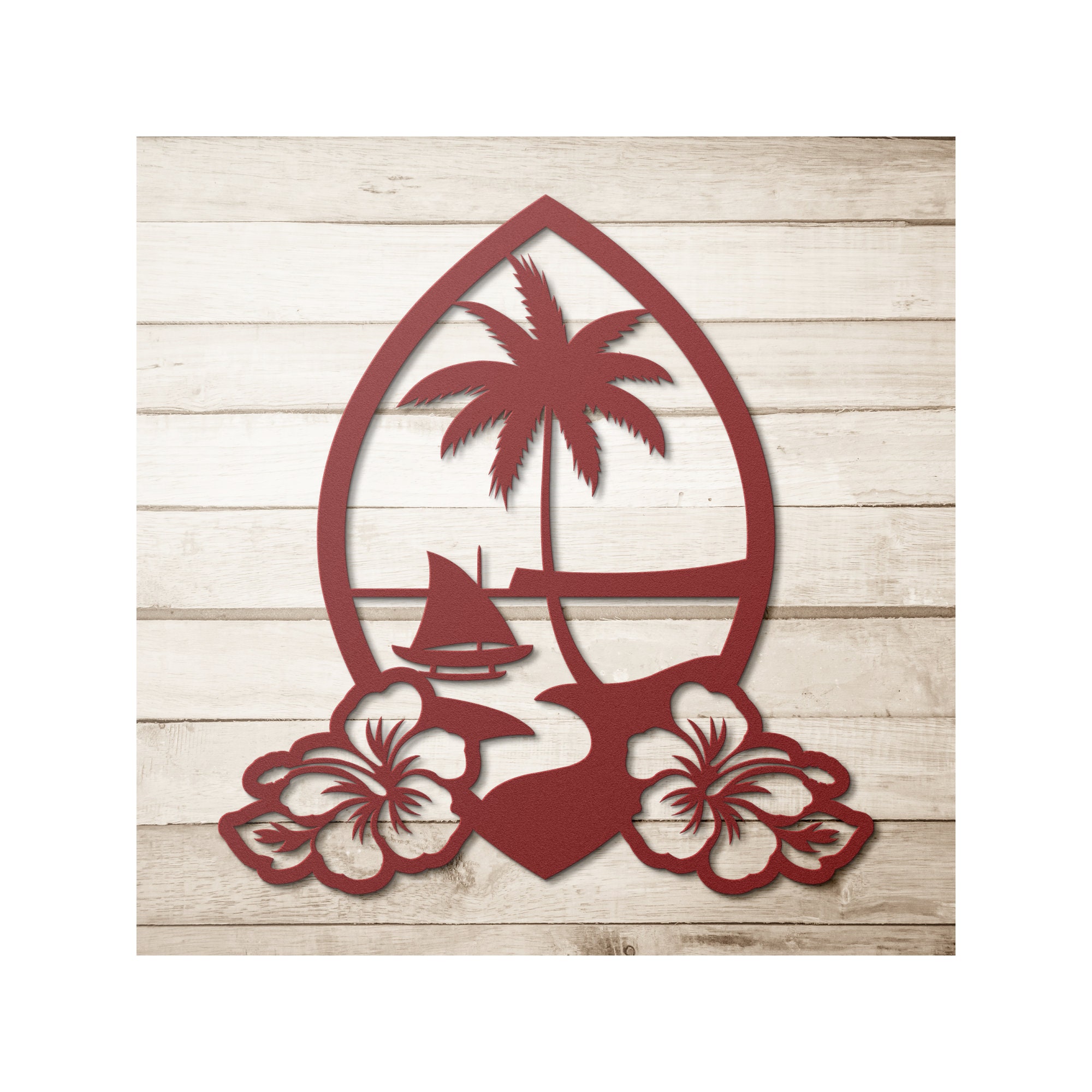 Guam Seal Hibiscus Metal Wall Decor Sign - Etsy
