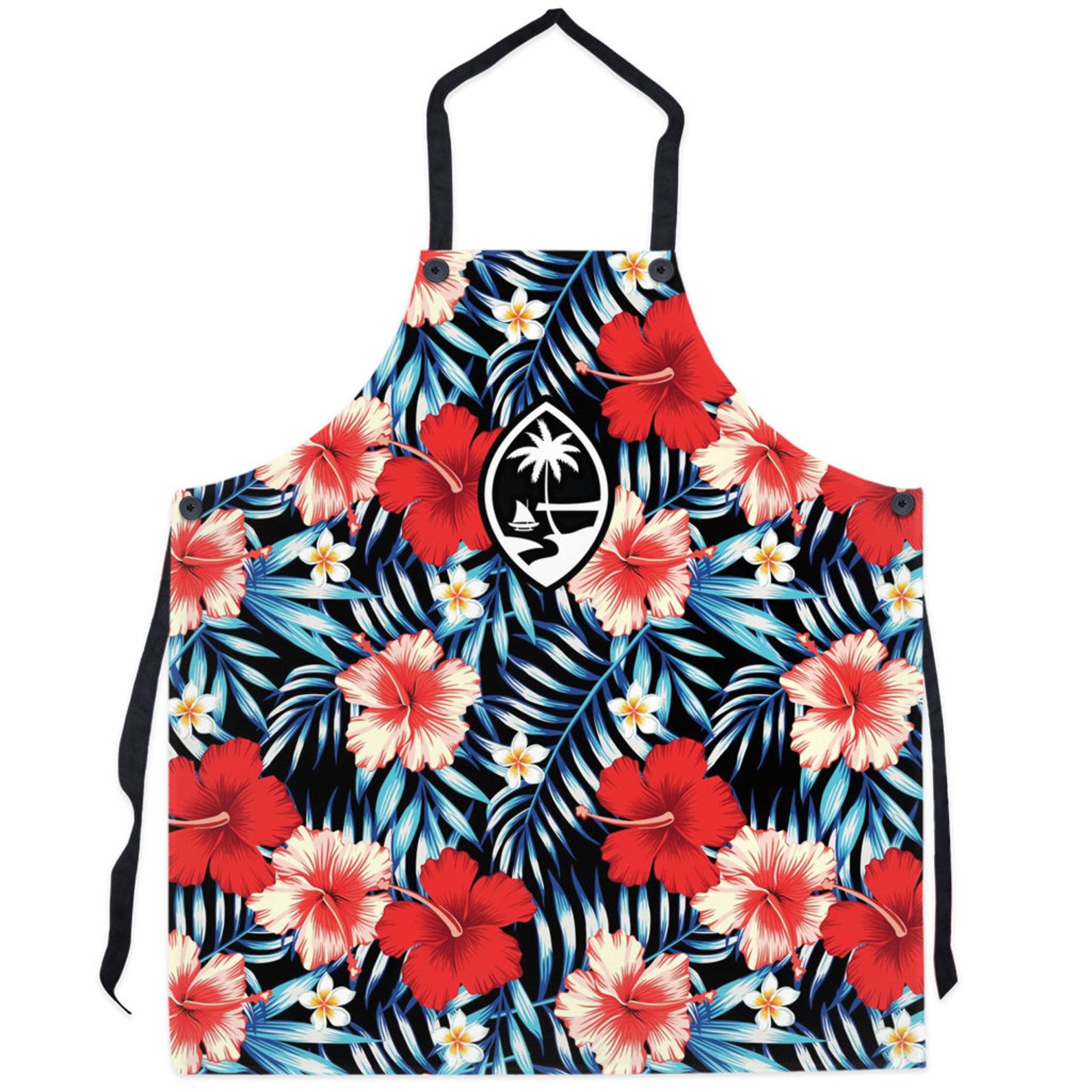 Guam Tropical Floral Apron - Etsy