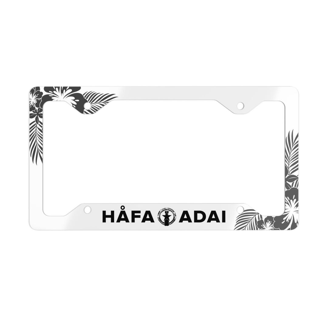 Hafa Adai CNMI Saipan Tinian Rota Tropical Hibiscus White Metal License ...