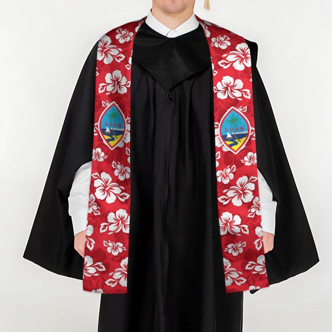 Guam Classic Hibiscus Red Graduation Stole Sash - Etsy