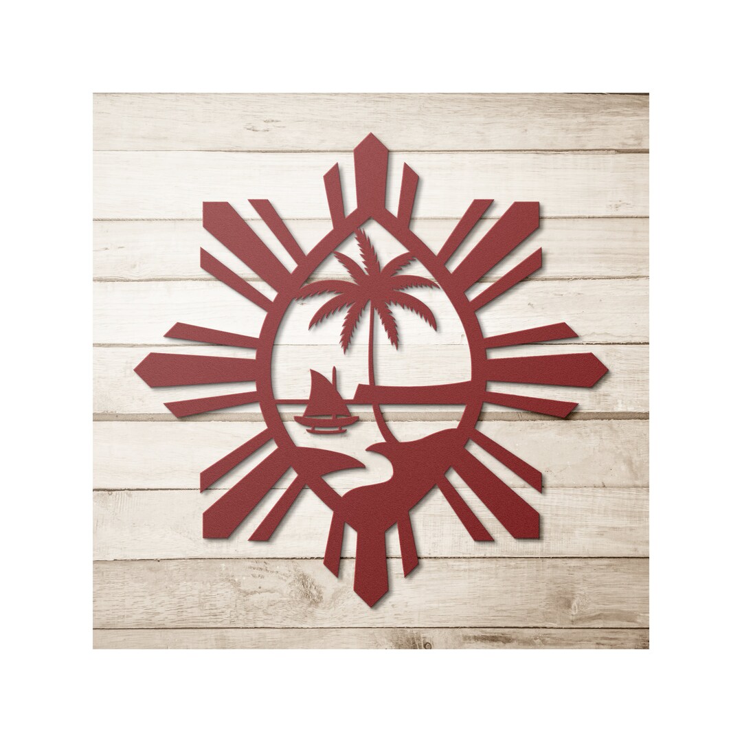 Guam Philippines Sun Metal Wall Decor Sign - Etsy