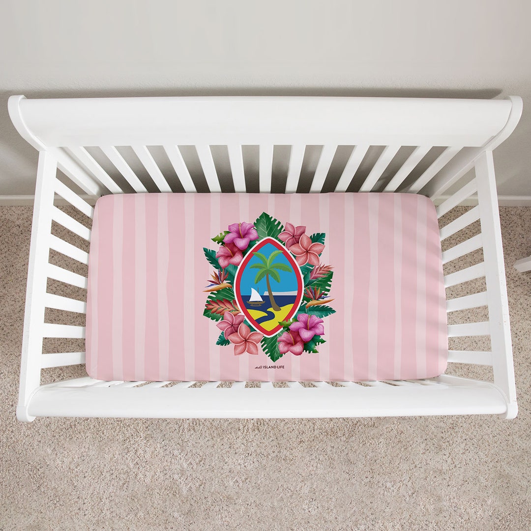 Guam Seal Pink Floral Baby Crib Sheet - Etsy