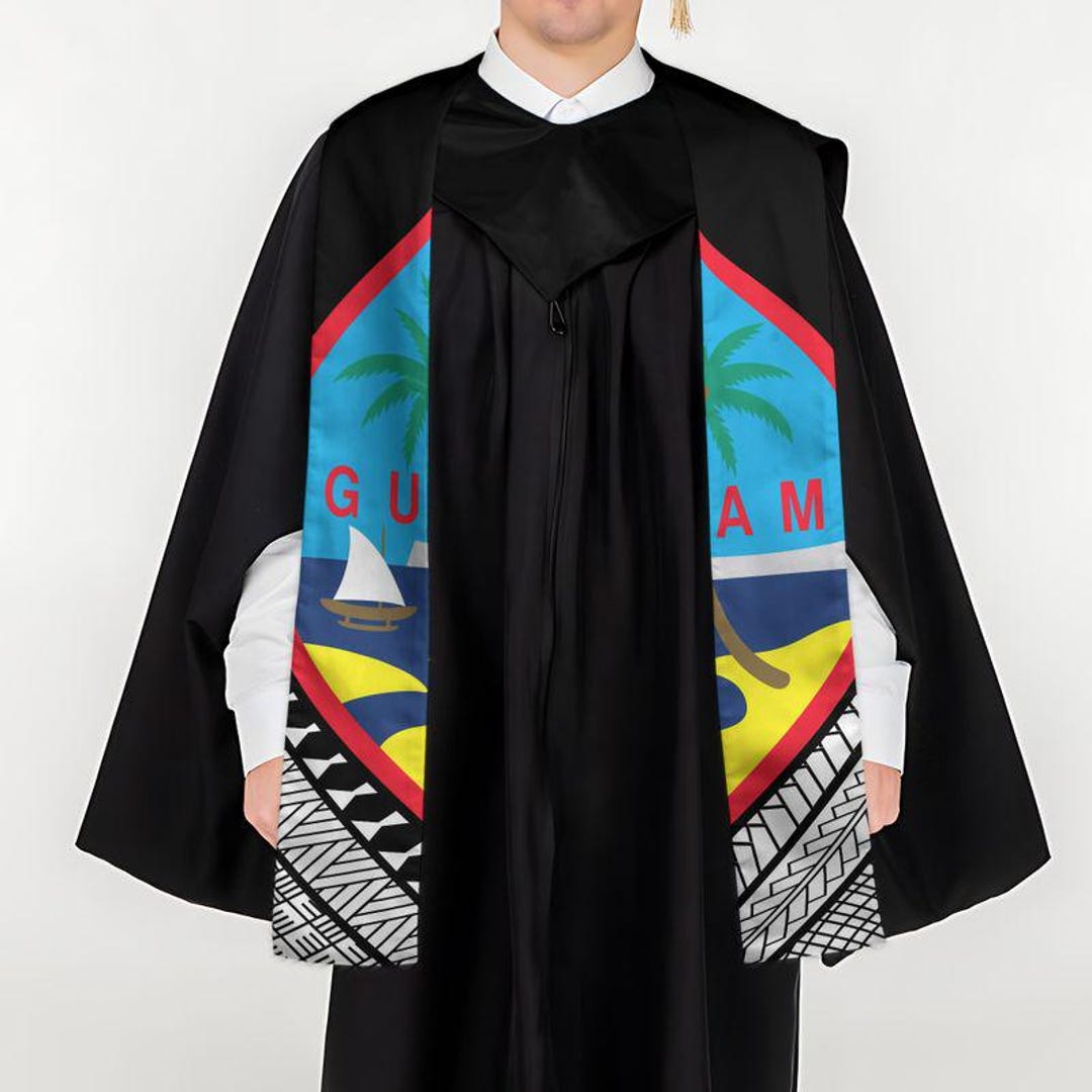 Guahan Half Tribal Black Guam Graduation Stole - Etsy