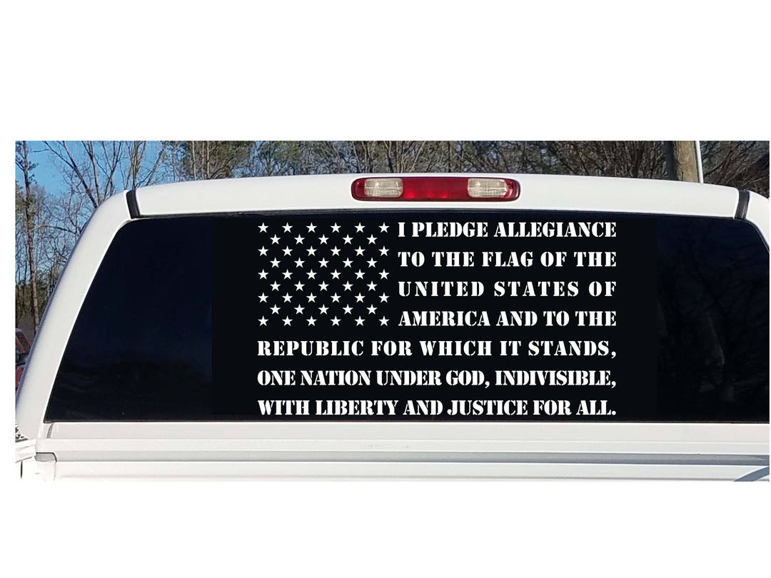 American Flag, Pledge of Allegiance Decal, 2nd Amendment, Pledge Decal ...