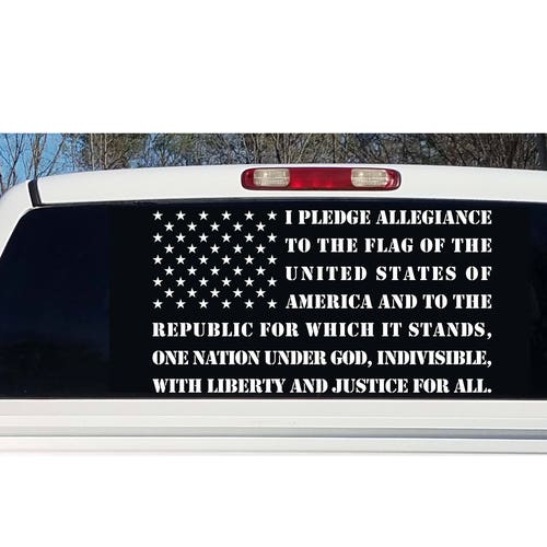 Pledge of Allegiance Decal American Flag Window Decal - Etsy