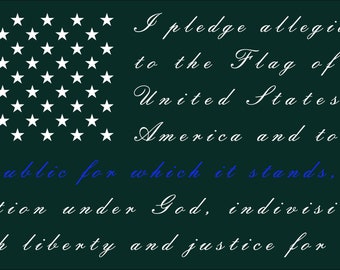 Pledge of Allegiance Decal American Flag Window Decal | Etsy