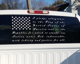 American Pledge of Allegiance Flag Sticker 5x3 Inch United - Etsy