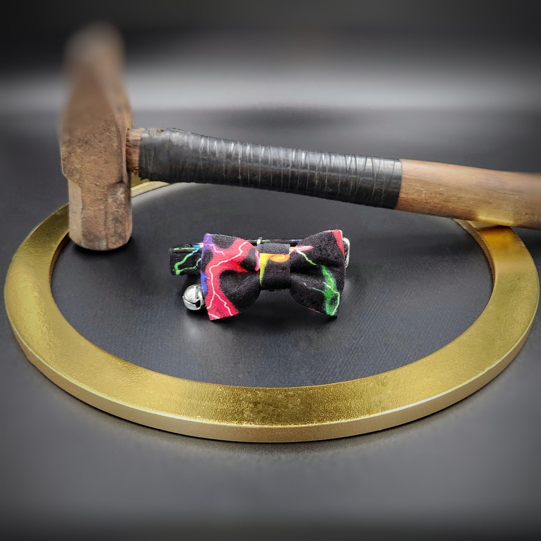 Lightning Strikes Cat Collar and Bow Tie/ Thor Mjolnir Rainbow ...