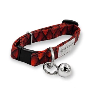 Dragon Scales Cat Collar/ Crimson and Fire Cryptids Collar for Cats ...