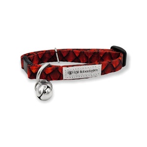 Dragon Scales Cat Collar/ Crimson and Fire Cryptids Collar for Cats ...