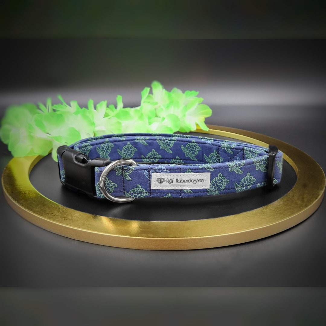 Sea Turtle Adjustable Dog Collar/ Tropical Hawaiian Collar for Dogs or ...