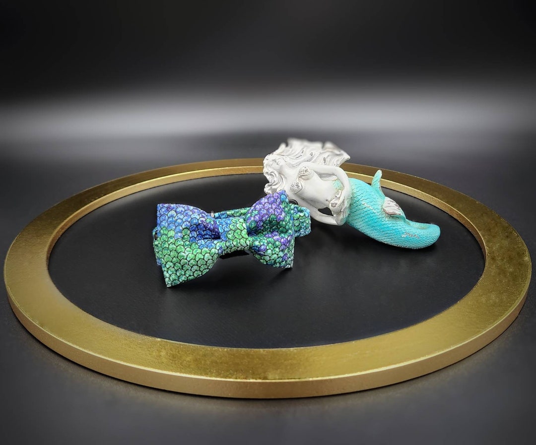 Mermaid Scales Collar and Bow Tie/ Periwinkle Siren of the Sea Collar ...
