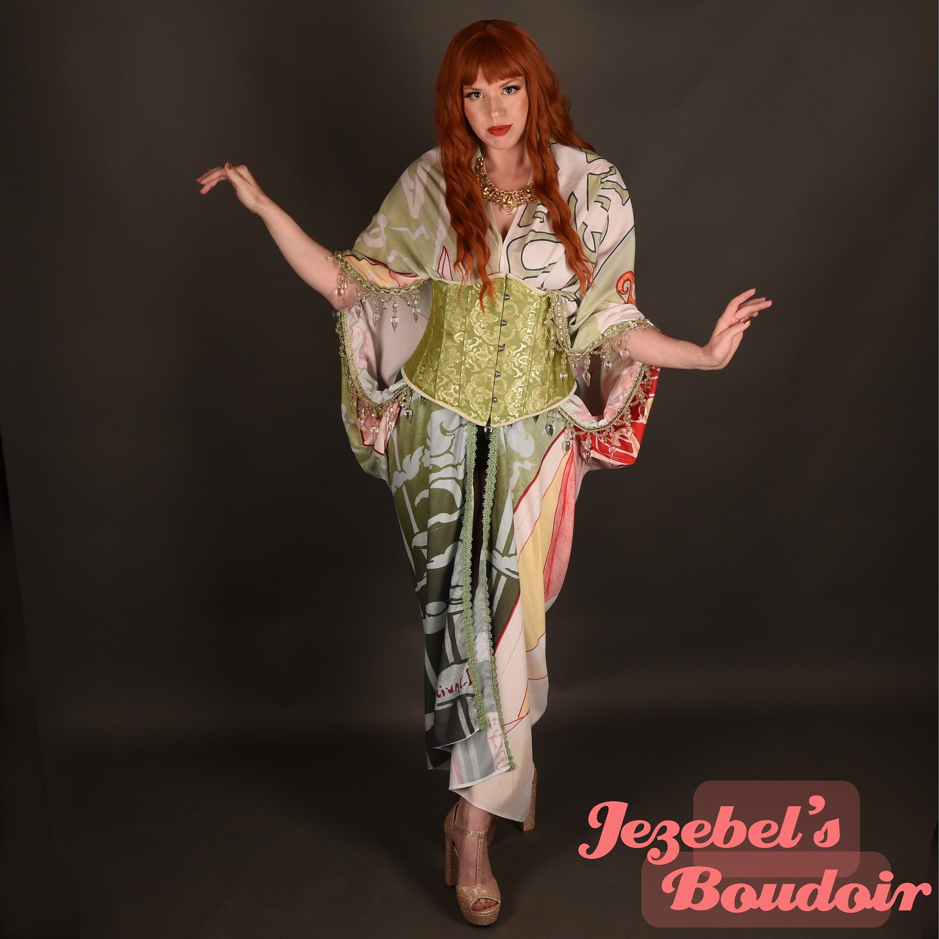 Absinthe Bat Wing Corset Romantic Burlesque Goddess Erte - Etsy