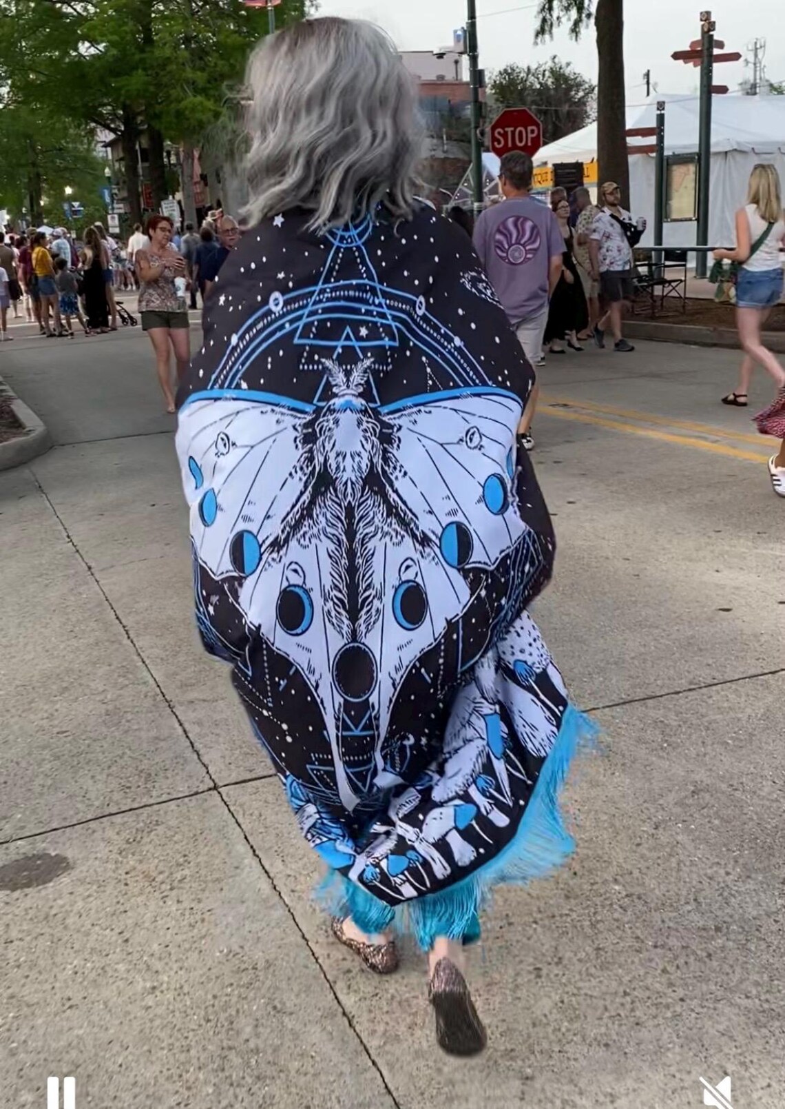 Luna Moth Witch Moon Star Fringe Kimono, Fortune Teller Priestess ...