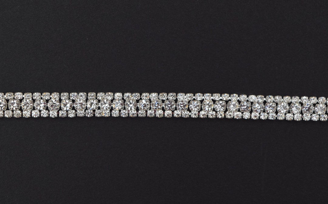 Crystal Rhinestone Trim by the Yard - Wholesale Metal Cupchain Bridal ...