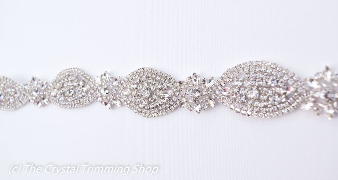 Crystal Rhinestone Trim by the Yard - Wholesale Bridal Trim - Thick ...