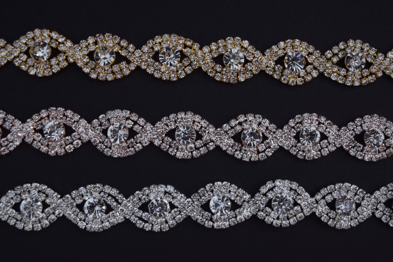 Crystal Rhinestone Trim by the Yard and Half Yard - Wholesale Bridal ...