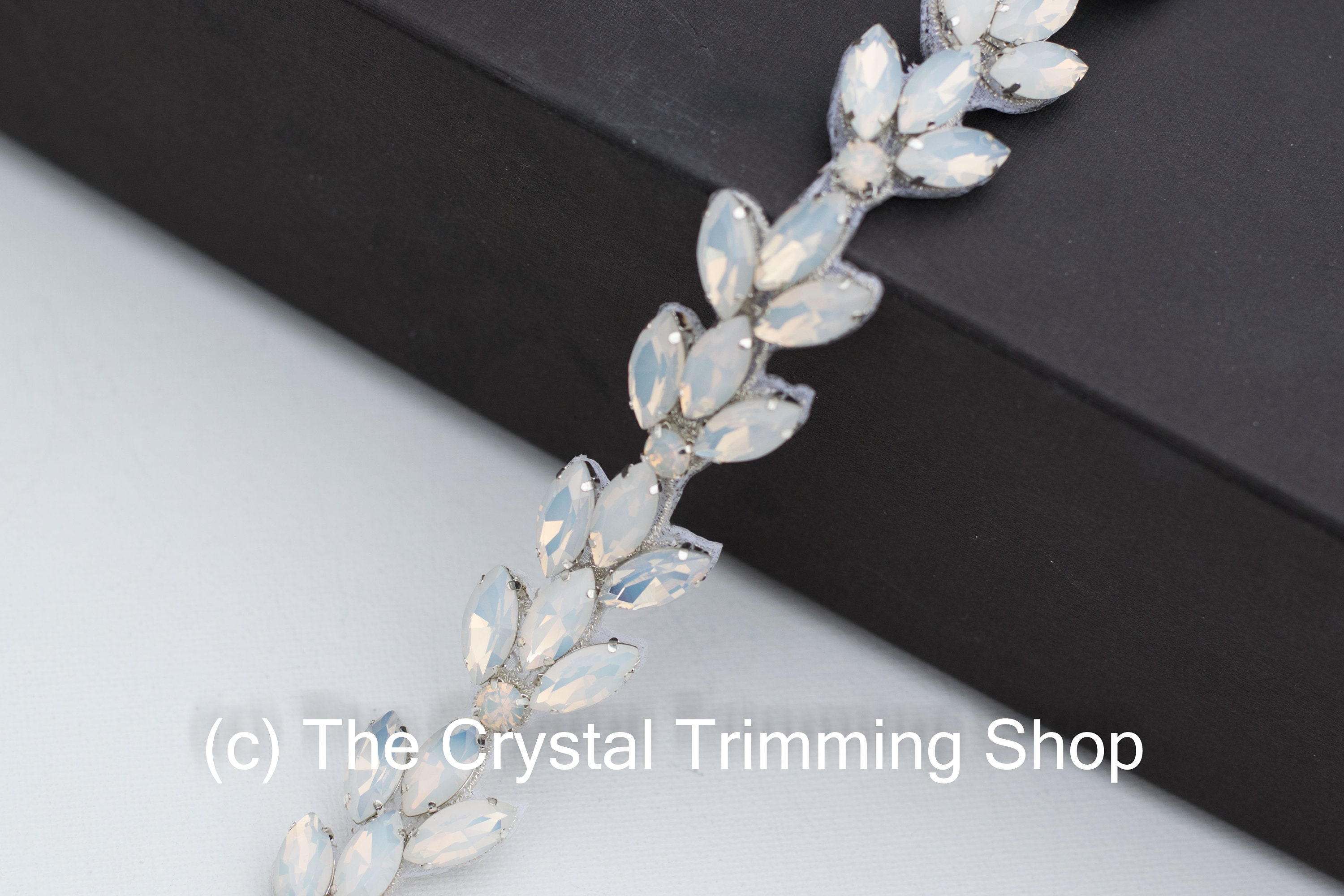 Opal Leaf Rhinestone Trim by the Yard Bridal Applique - Etsy