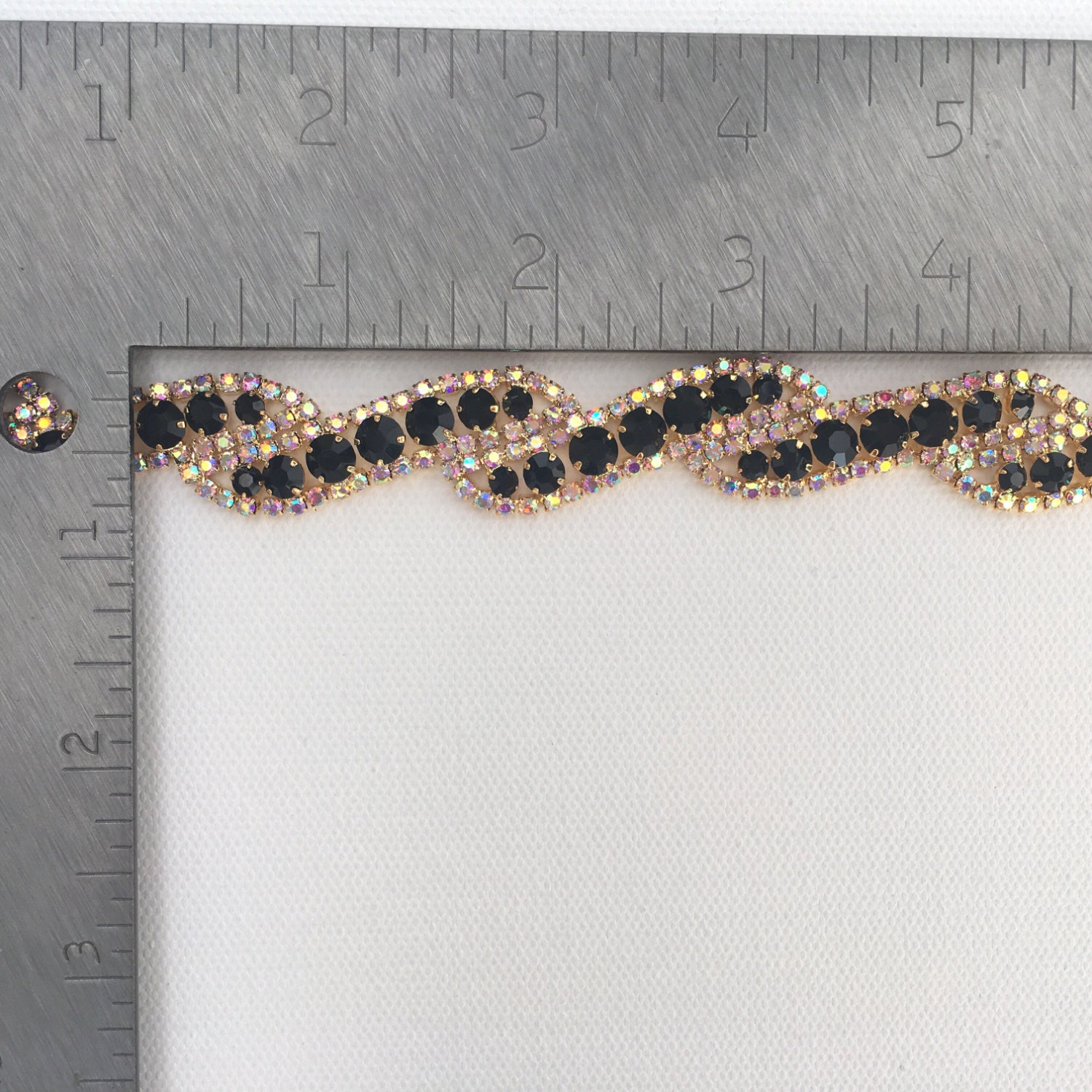 Crystal Rhinestone Trim by the Yard - Wholesale Gold Bridal Trim - Thin ...