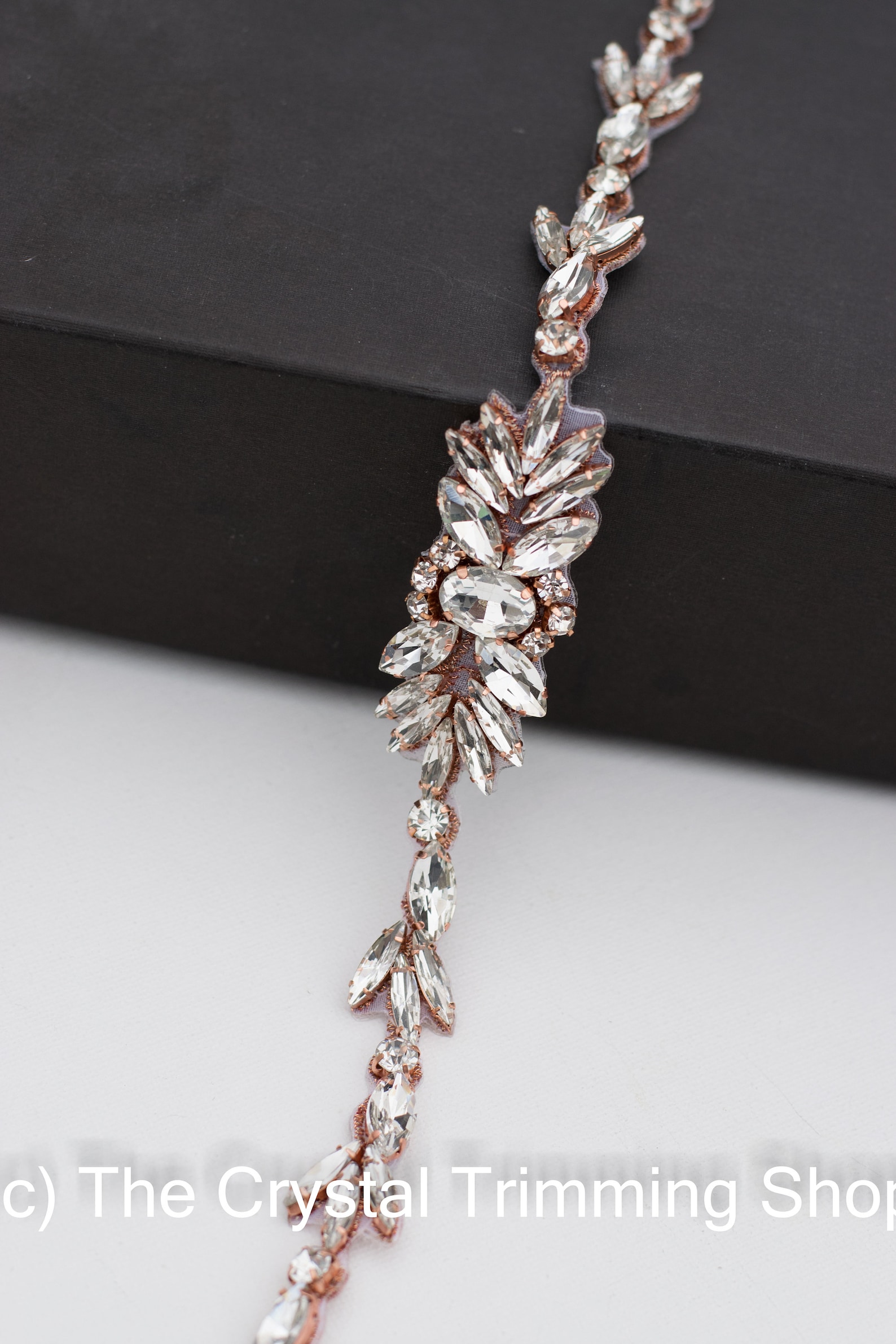 Modern Rhinestone Applique Thin Bridal Trim Art Deco - Etsy